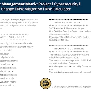 15+ Risk Management Matrix: Project ǀ Cybersecurity ǀ Climate Change ǀ ...