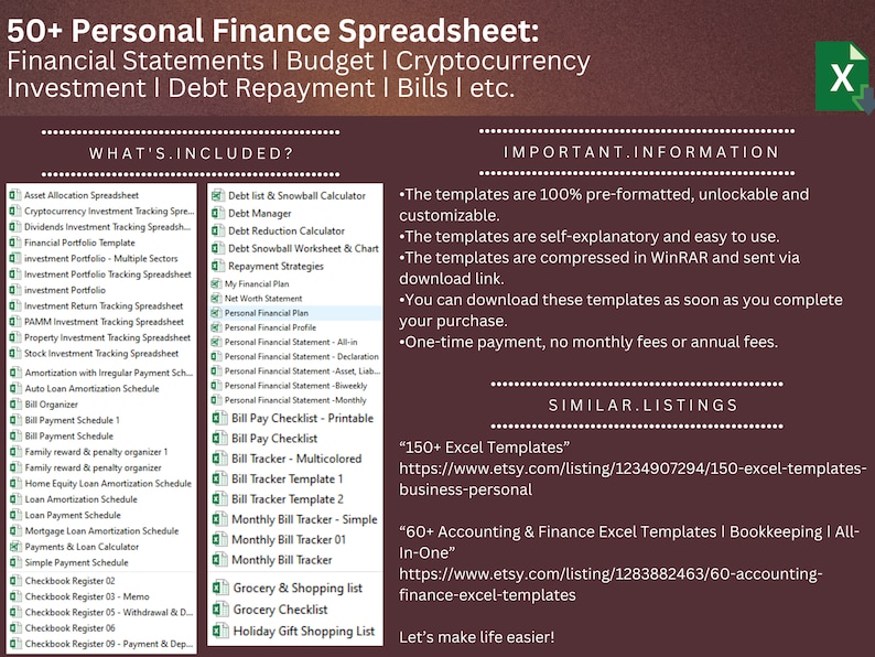 50+ Personal Finance Spreadsheet: Financial Statements ǀ Budget ǀ ...