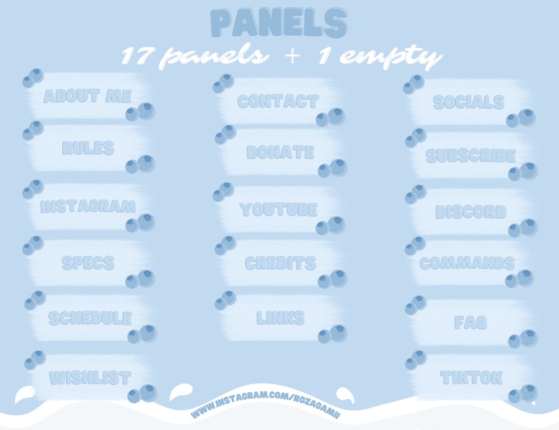 Blueberry Cow Twitch Overlays | Overlay Package | Animated Scenes ...