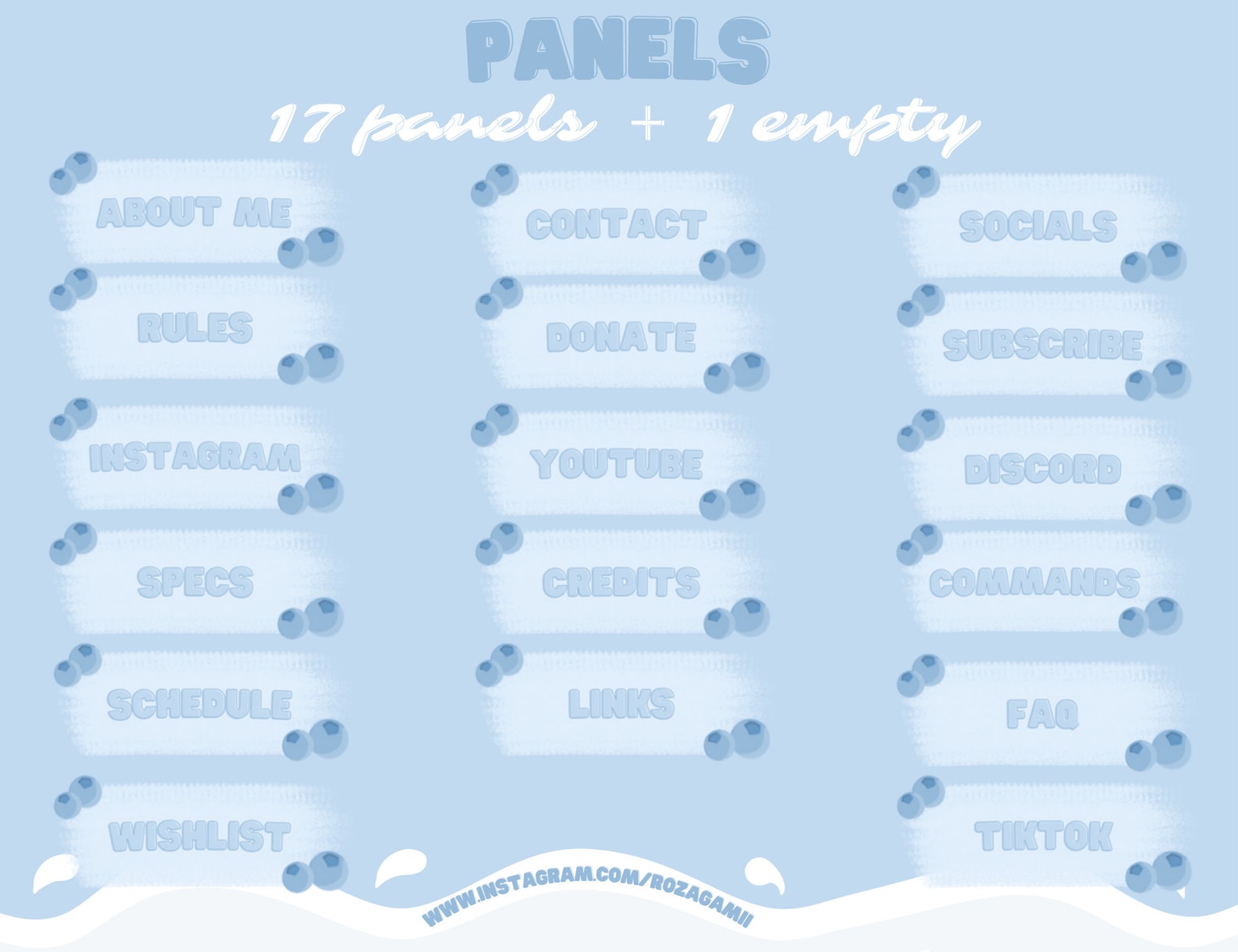 Blueberry Cow Twitch Overlays | Overlay Package | Animated Scenes ...