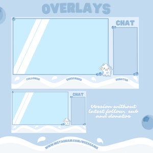 Blueberry Cow Twitch Overlays | Overlay Package | Animated Scenes ...