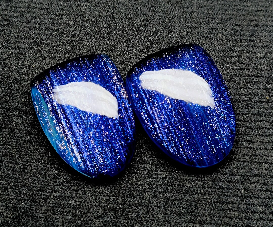 Sunstone Gemstone, Blue Sunstone Pair Doublet Cabochon, AAA Quality ...