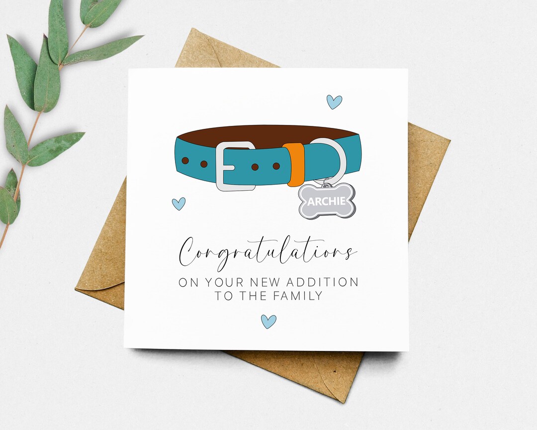 Personalised New Dog Card Congratulations New Pet Card, New Puppy, New ...
