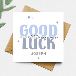 Good Luck in Your Exams Card - Personalised Good Luck in Your GCSE ...