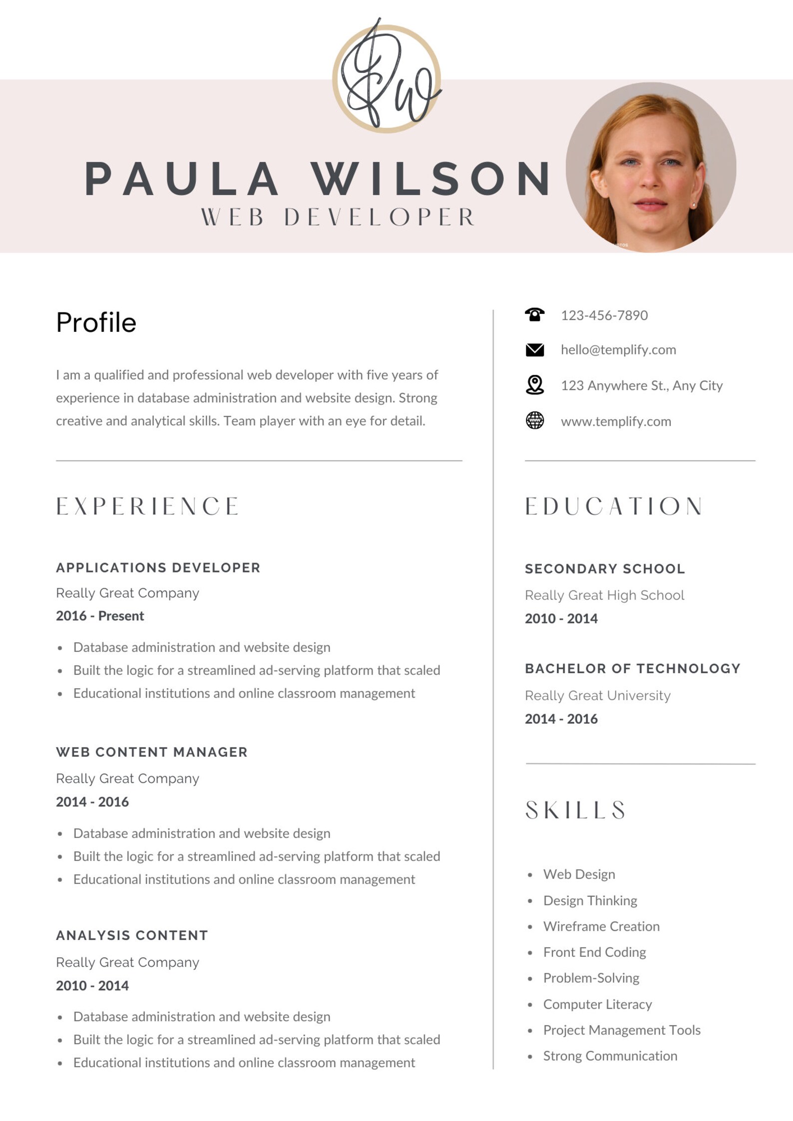 Resume Template - Etsy