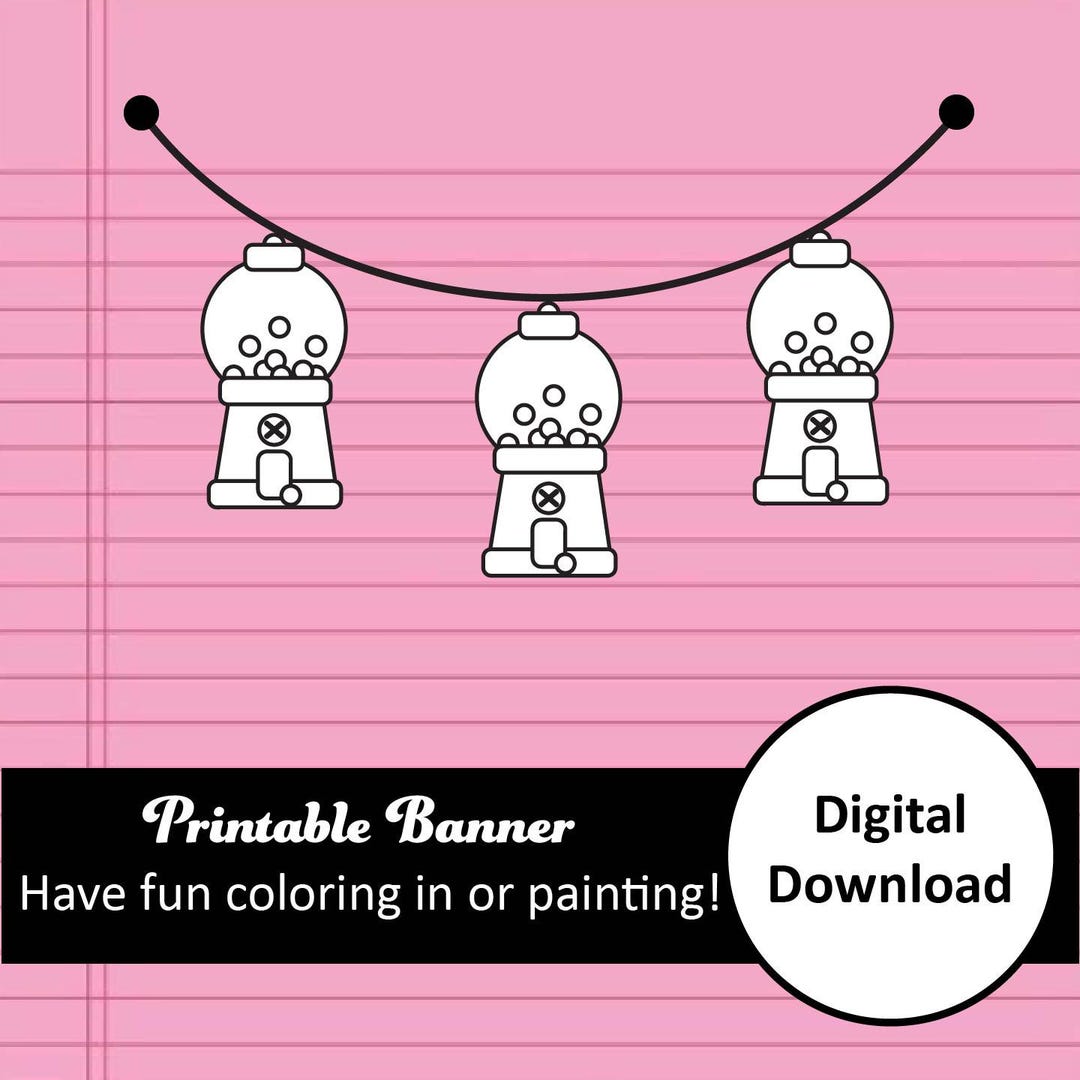 Printable Color in Banner And/or Ornaments! Gumball Machine! - Etsy
