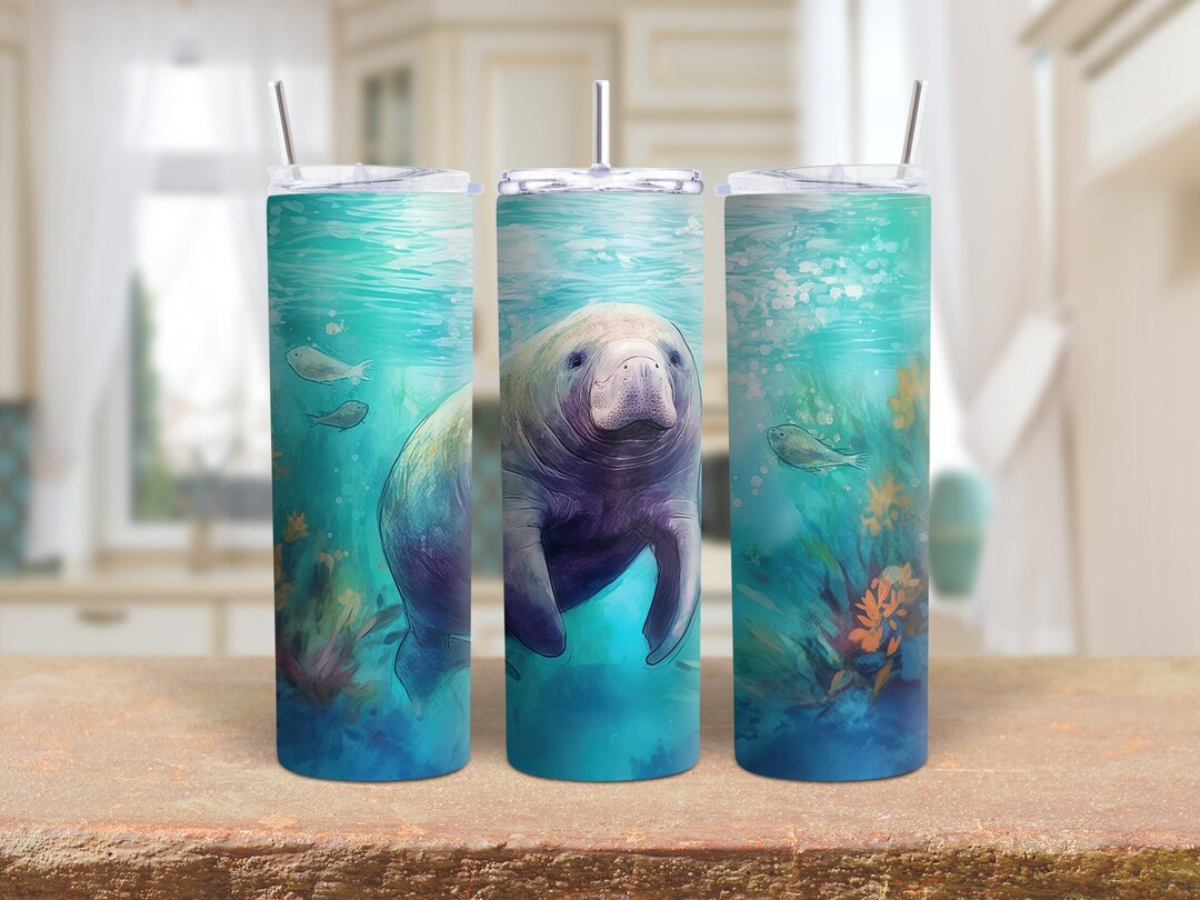 3D Manatee Wrap Digital Download 20oz Skinny Tumbler Sublimation Design ...