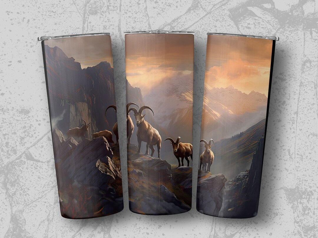 Alpine Wanderers Ibex Fantasy Art 20oz Tumbler Design, Sublimation ...