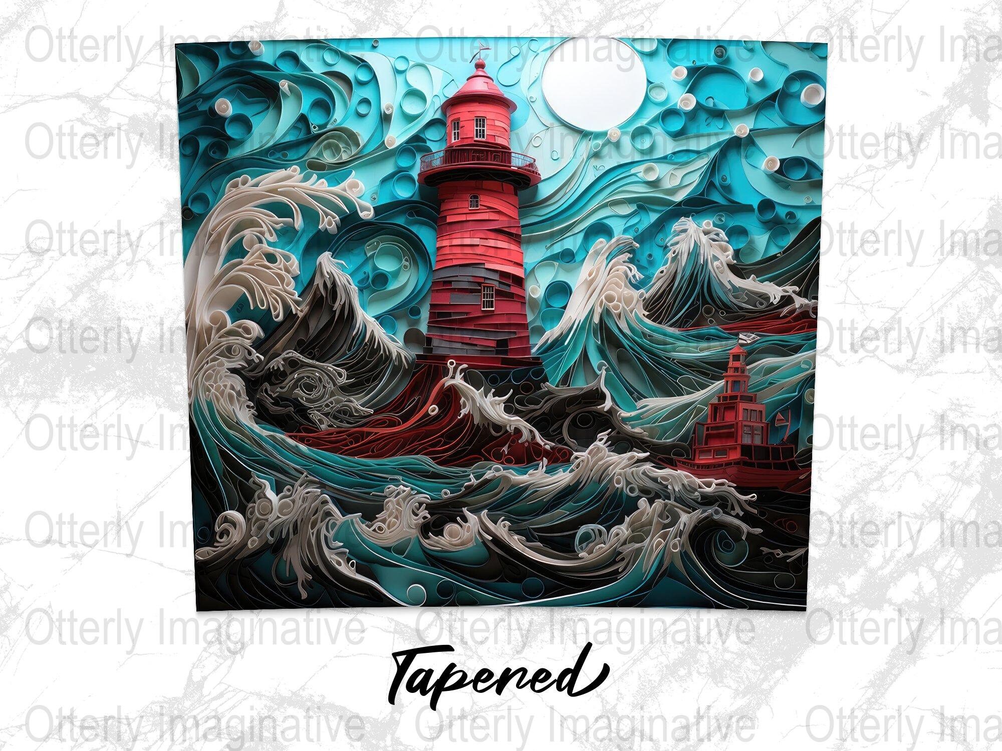 Whimsical Watchtower Lighthouse Paper Quilling Art 20oz Tumbler Design ...