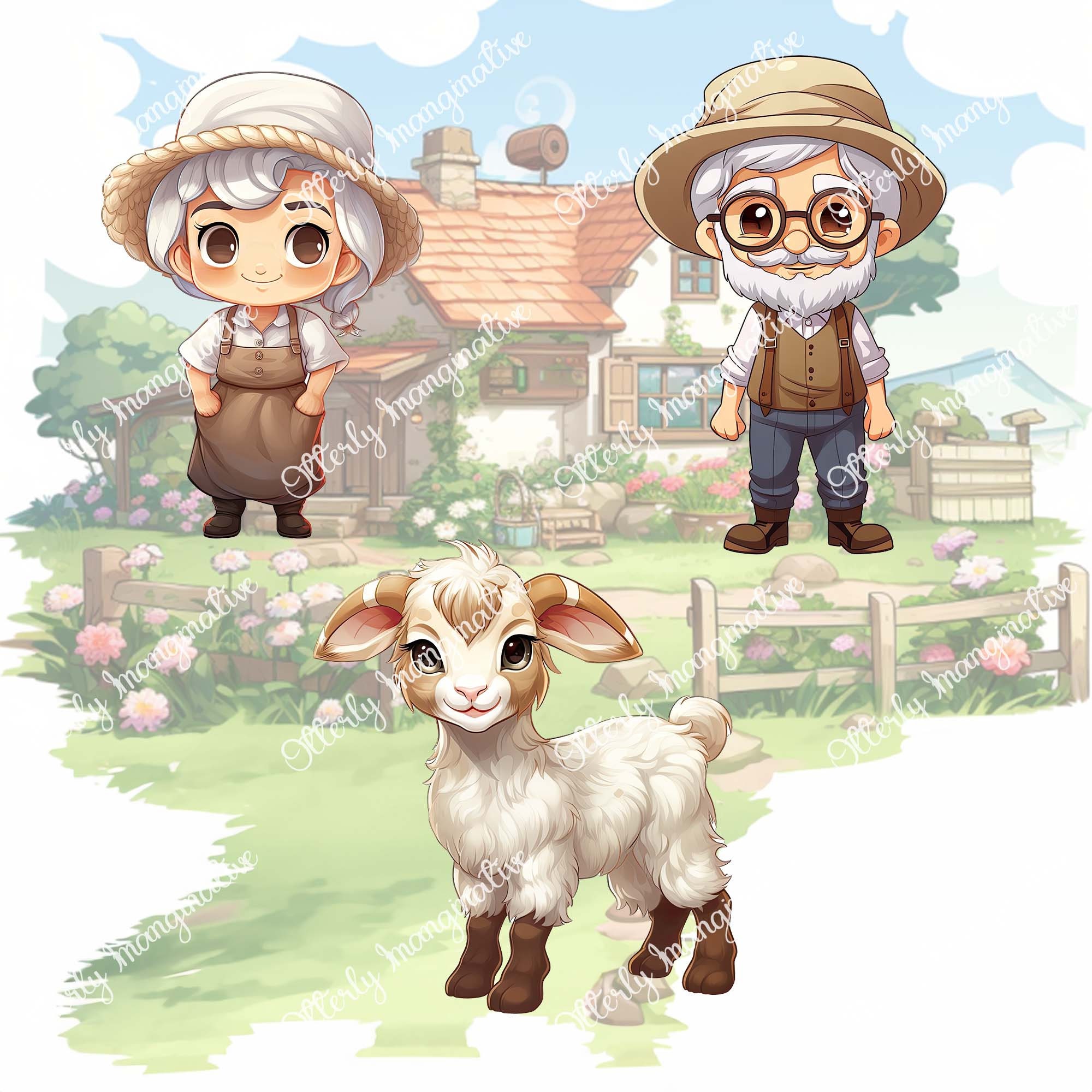 Anime Kawaii Farm Life Clipart Pack - 12 PNG Files, Cute Farm ...