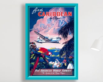Pan Am Clipper Poster - Etsy