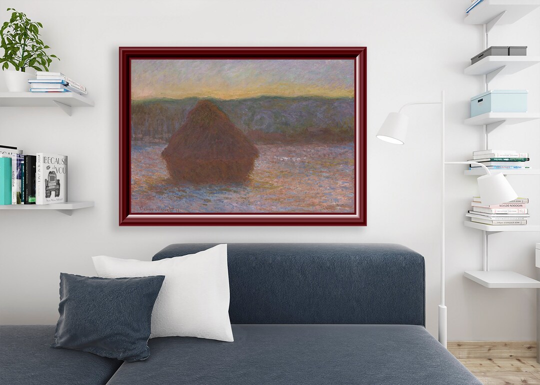 Stack of Wheat, Thaw, Sunset Monet Digital Impressionist Download Print ...