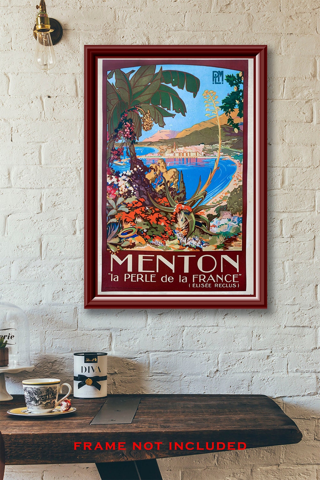 Menton French Riviera Travel Poster Digital Vintage France - Etsy