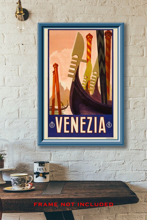Venice Venezia Travel Poster Digital Vintage Italy Ad - Etsy