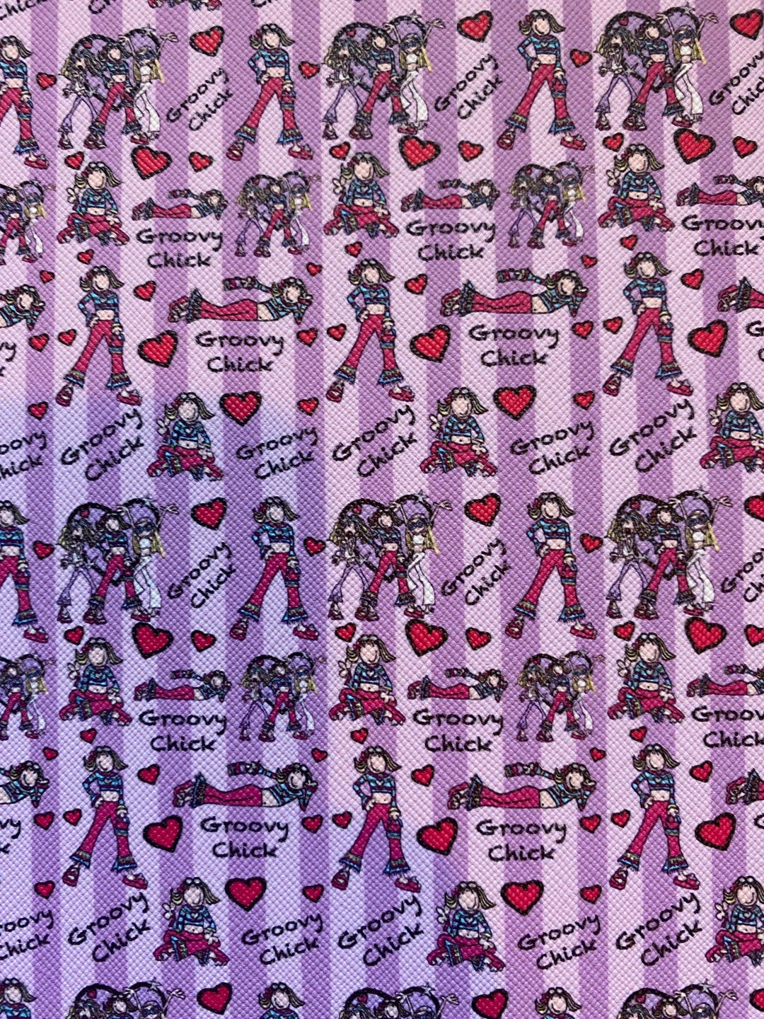 Groovy Chick Faux Leather A4 Sheet Character Nostalgic - Etsy