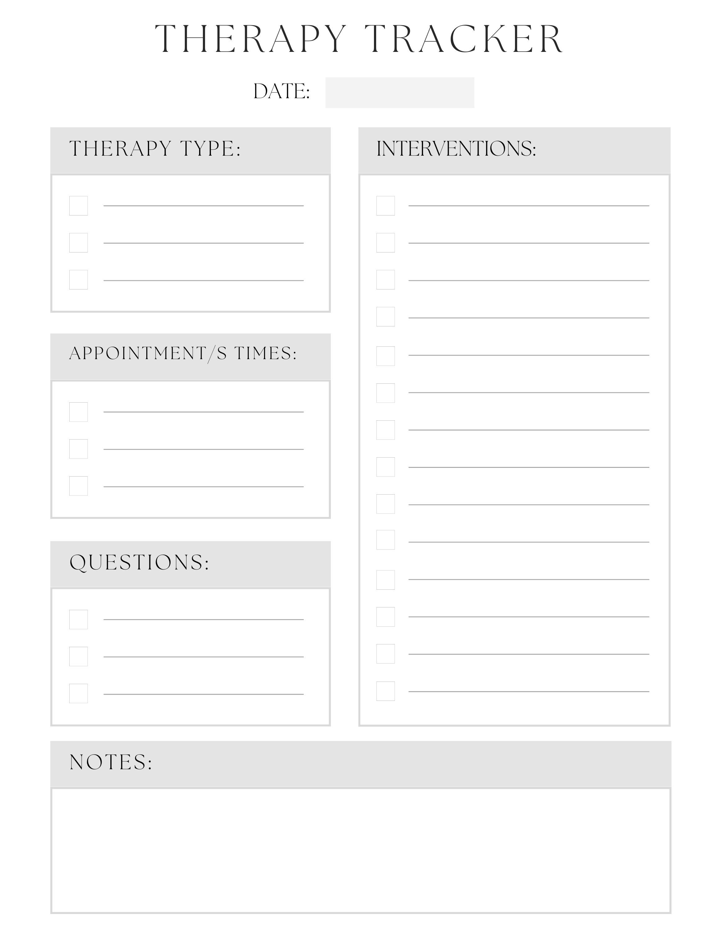 Therapy Tracker - Etsy