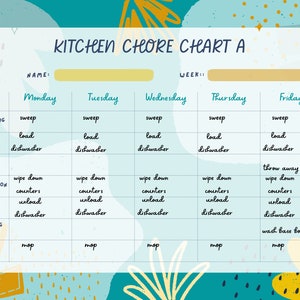 Chore Chart Printable - Etsy