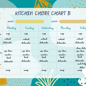 Chore Chart Printable - Etsy