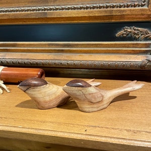 Pair of Hand-carved Chickadee Figurines - Etsy