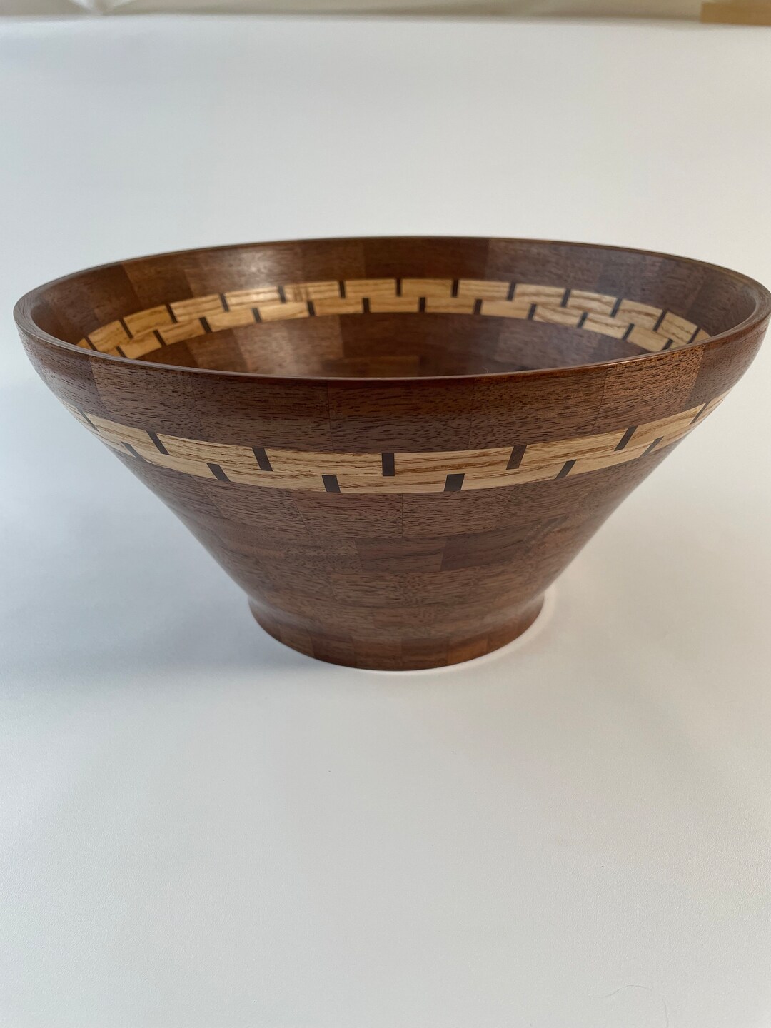 Large Segmented Walnut Fruit Bowl - Etsy