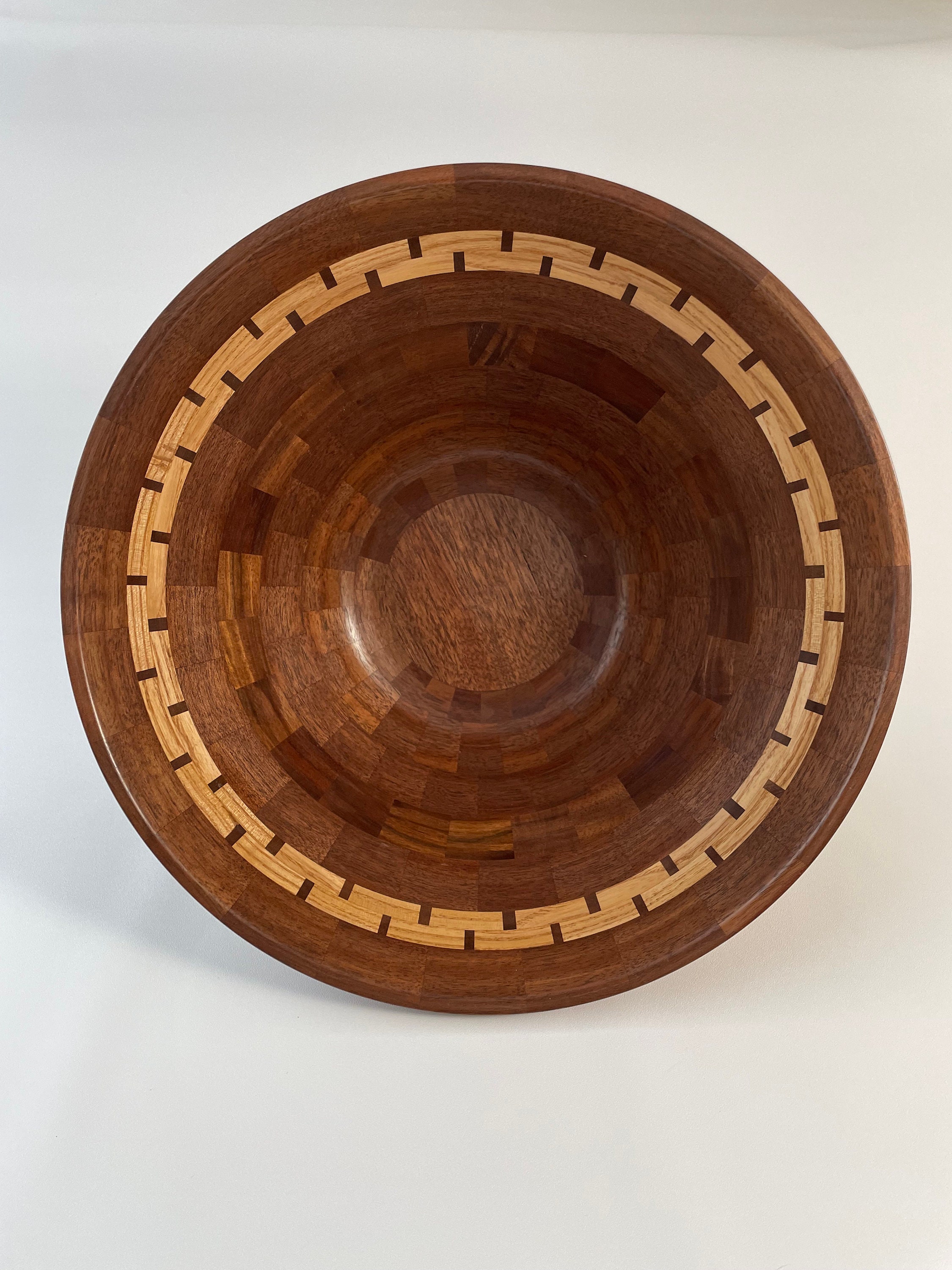 Large Segmented Walnut Fruit Bowl - Etsy