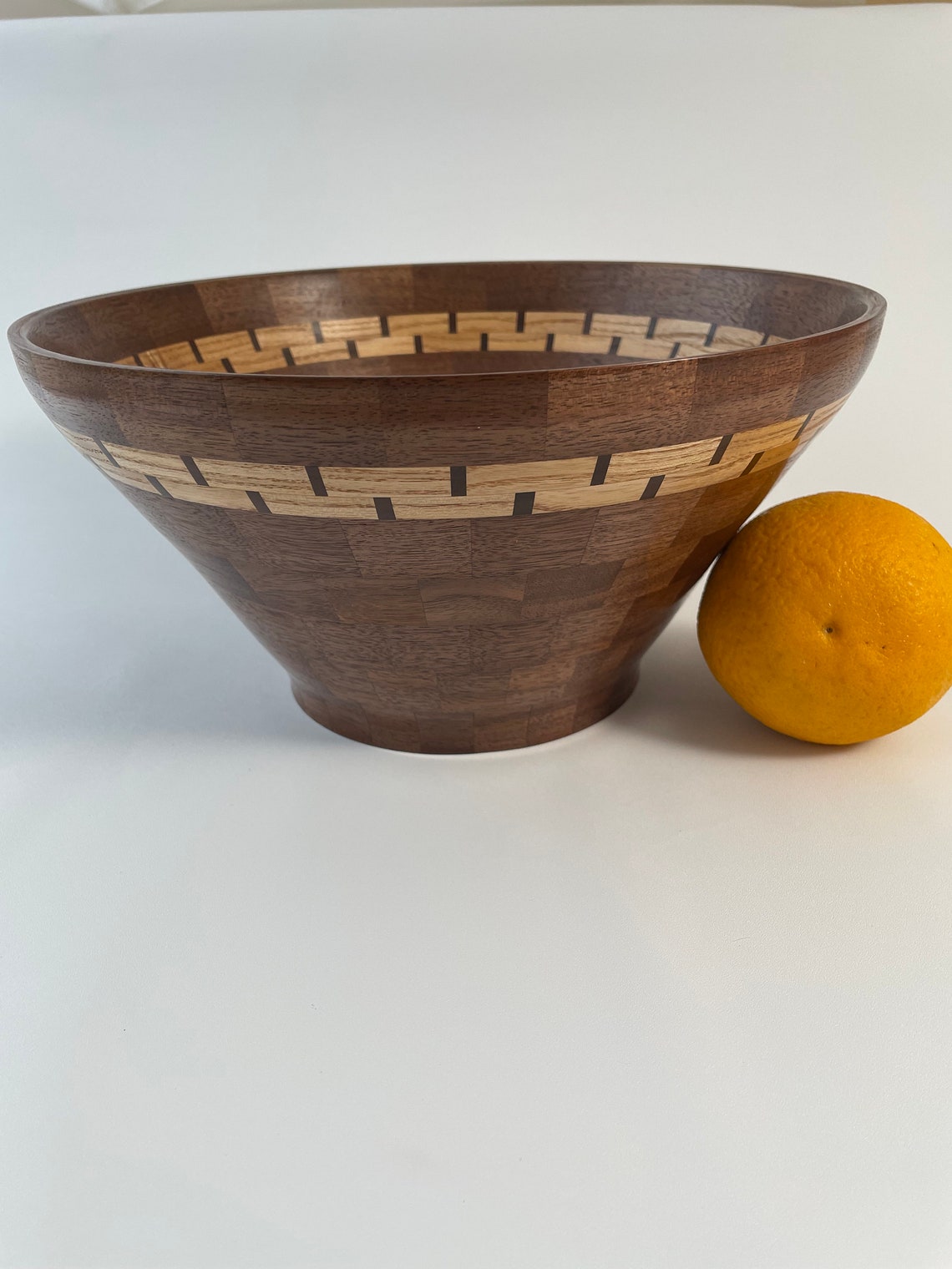 Large Segmented Walnut Fruit Bowl - Etsy