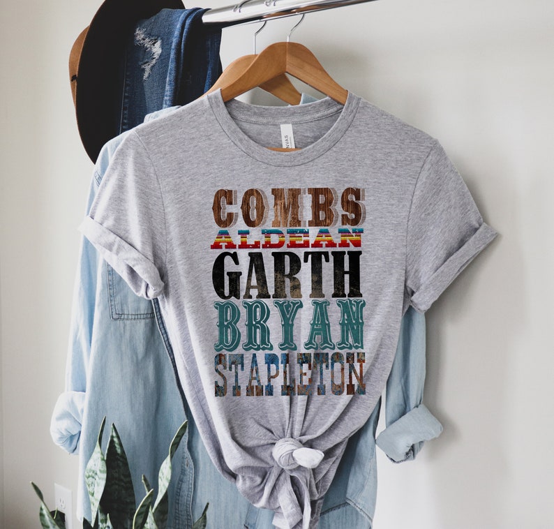 Combs Aldean Garth Bryan Stapleton Shirt Western Country - Etsy