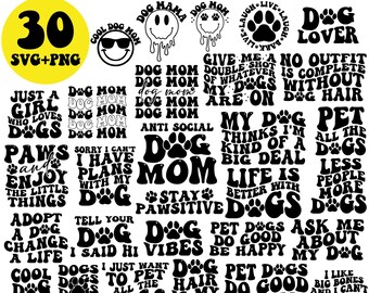 Dog Mom Svg Bundle, Dog Mama Svg Bundle, Retro Dog Mom Svg, Dog Quotes ...