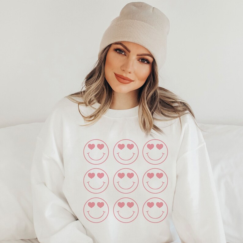 Love Smiley Grid SVG PNG Love Smiley Svg Valentines Day - Etsy