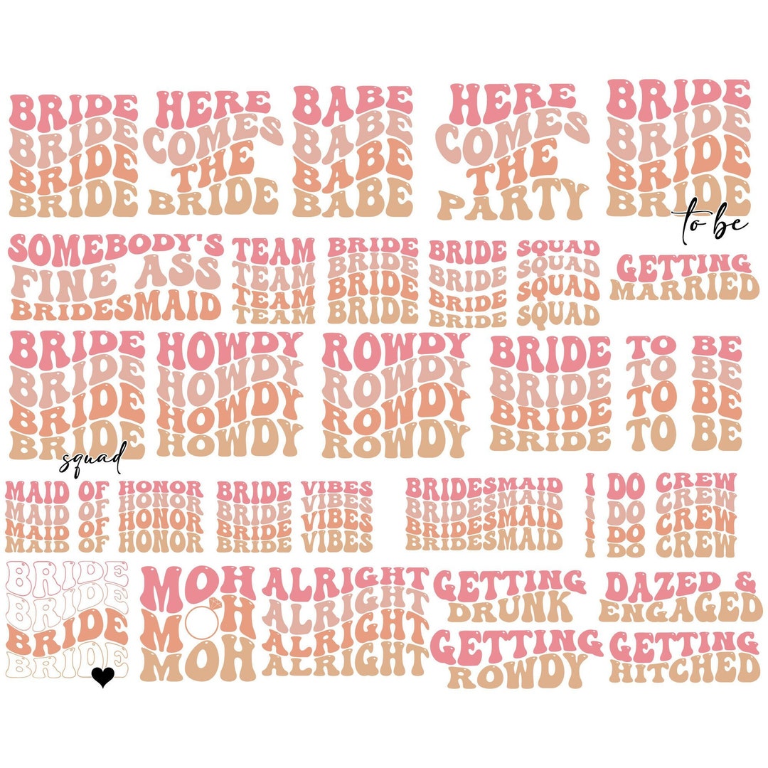 Retro Bride Svg | Bachelorette Party | Bridal Shower Shirt | Bride Team ...