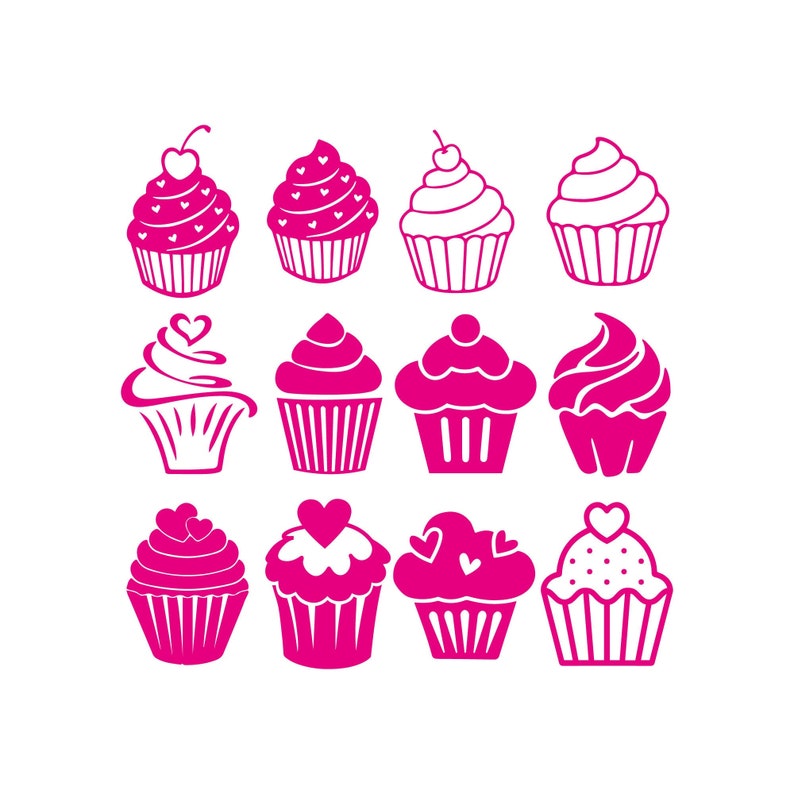 Cupcake SVG Cupcake Cutting File Birthday Sweet Bakery - Etsy