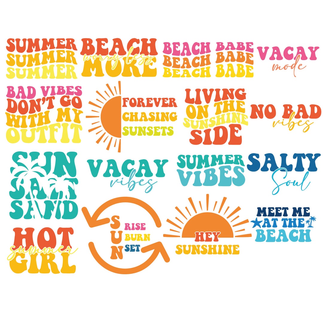 Retro Summer SVG Bundle, Summer Svg, Beach Svg, Summertime Svg, Funny ...