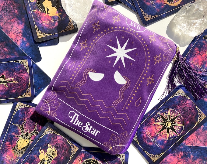 Tarot Deck Bag, Zipper Pouch, Tarot Deck Velvet Pouch, Tarot Card Case ...