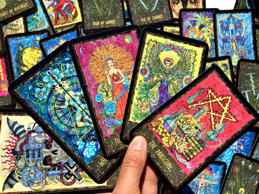 TAROT DECK 78 Cards, Wheel of Fortune, Cute Tarot Deck, Unique Tarot ...