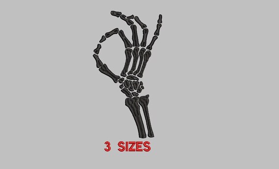 Skeleton Hand Digitized Embroidery File in 10 File Formats & 3 - Etsy