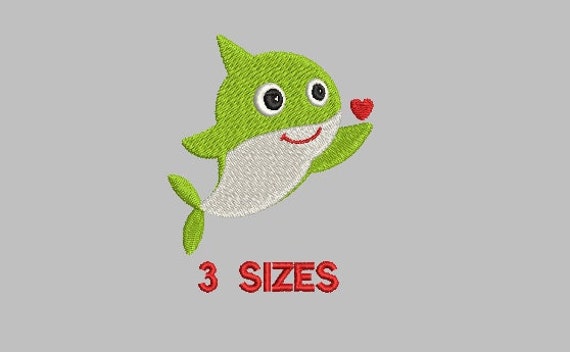 Shark Digitized Embroidery Design File in 10 File Formats & 3 - Etsy