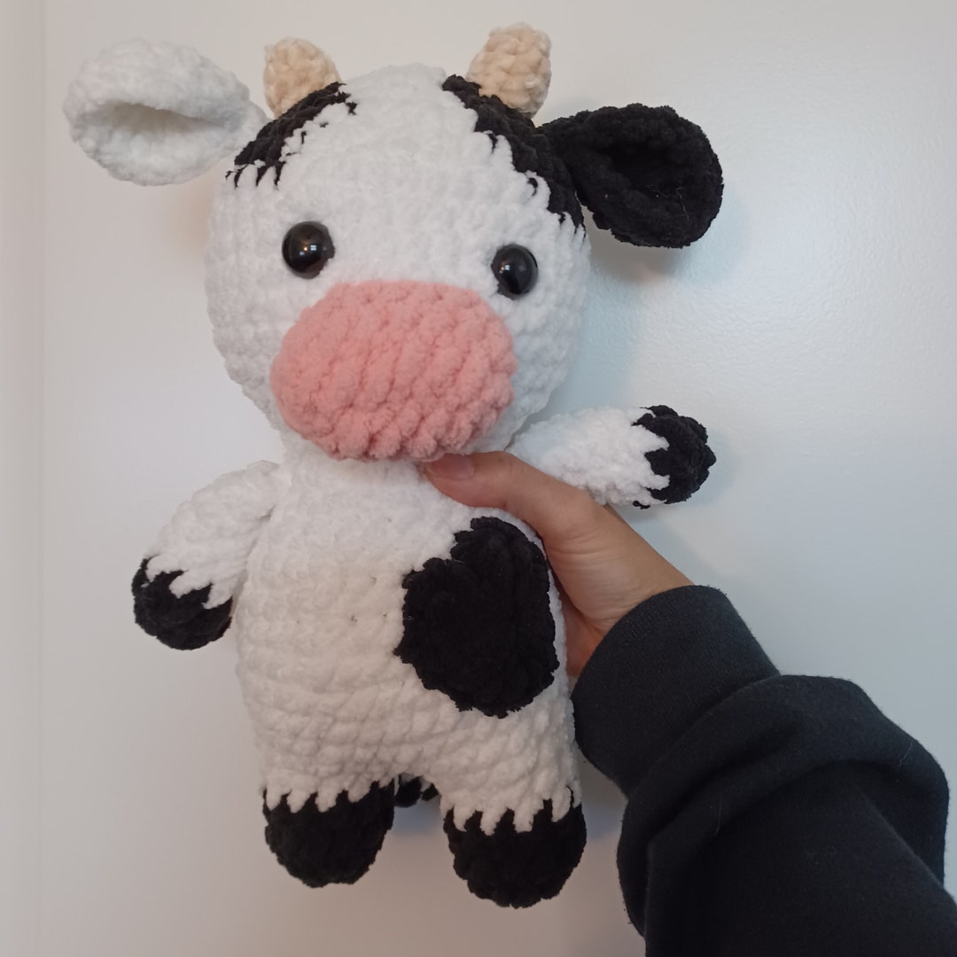 Handmade Soft Cow/ Amigurumi Strawberry Cow/ Animal Plushie/ Snuggle ...