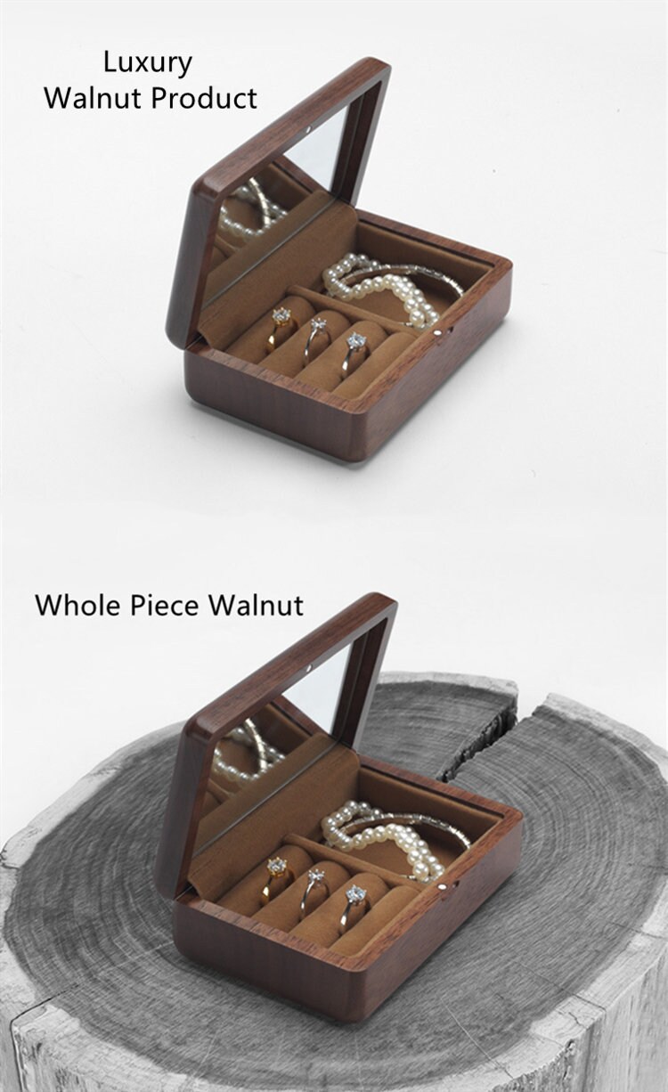 Wedding Ring Box Wood Hexagon Ring Box Engagement Ring Box Ring Bearer ...