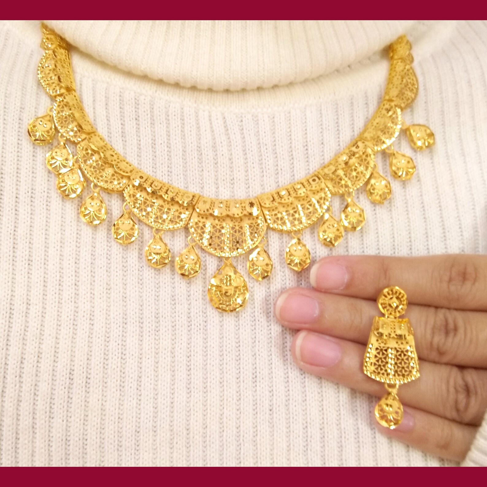 24 Carat Gold Plated Indian/pakistani/dubai/kuwaiti/african Jewellery ...