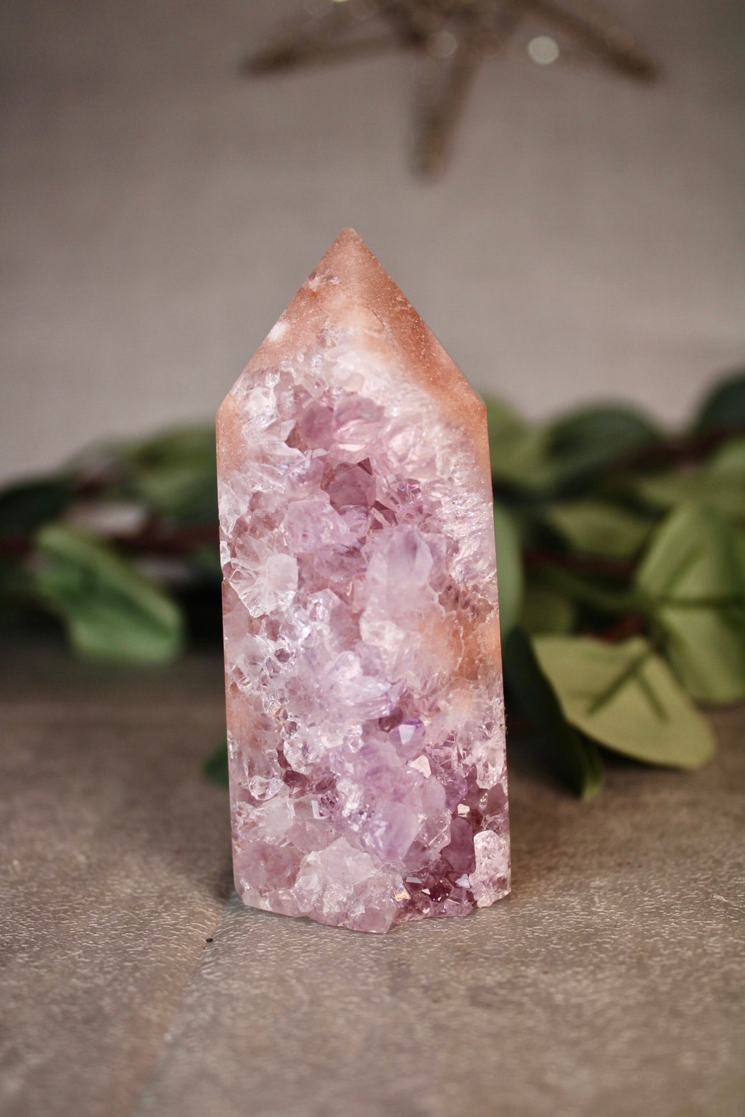 Extra High Grade, Pink Amethyst Tower With Purple Quartz Druzy From ...