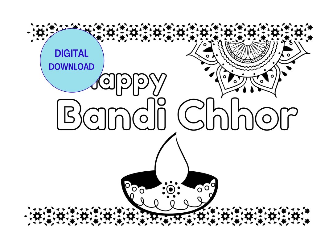 DIY Colour in Bandi Chhor Card | Instant Download | DIY | Sikh Greeting ...
