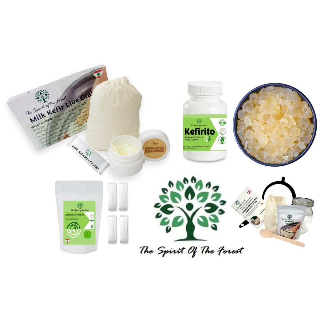 Water or Milk Kefir POWDER or LIVE Grains Lebanese Probiotic Starter ...