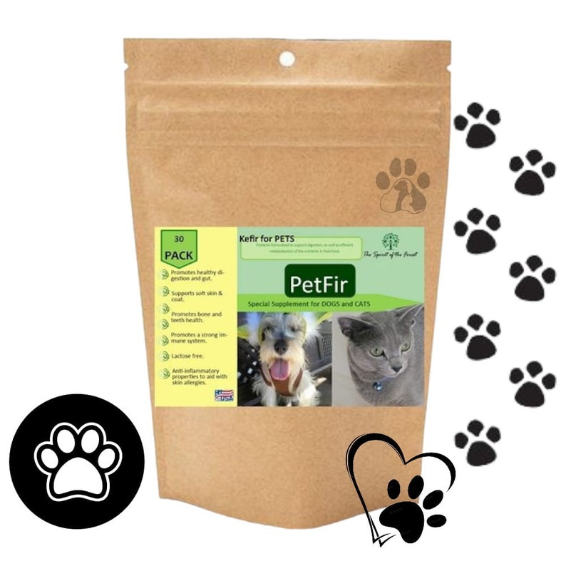 Petfir 30 Pack Kefir Supplement Pets Probiotic Dogs Cats Support Gut ...