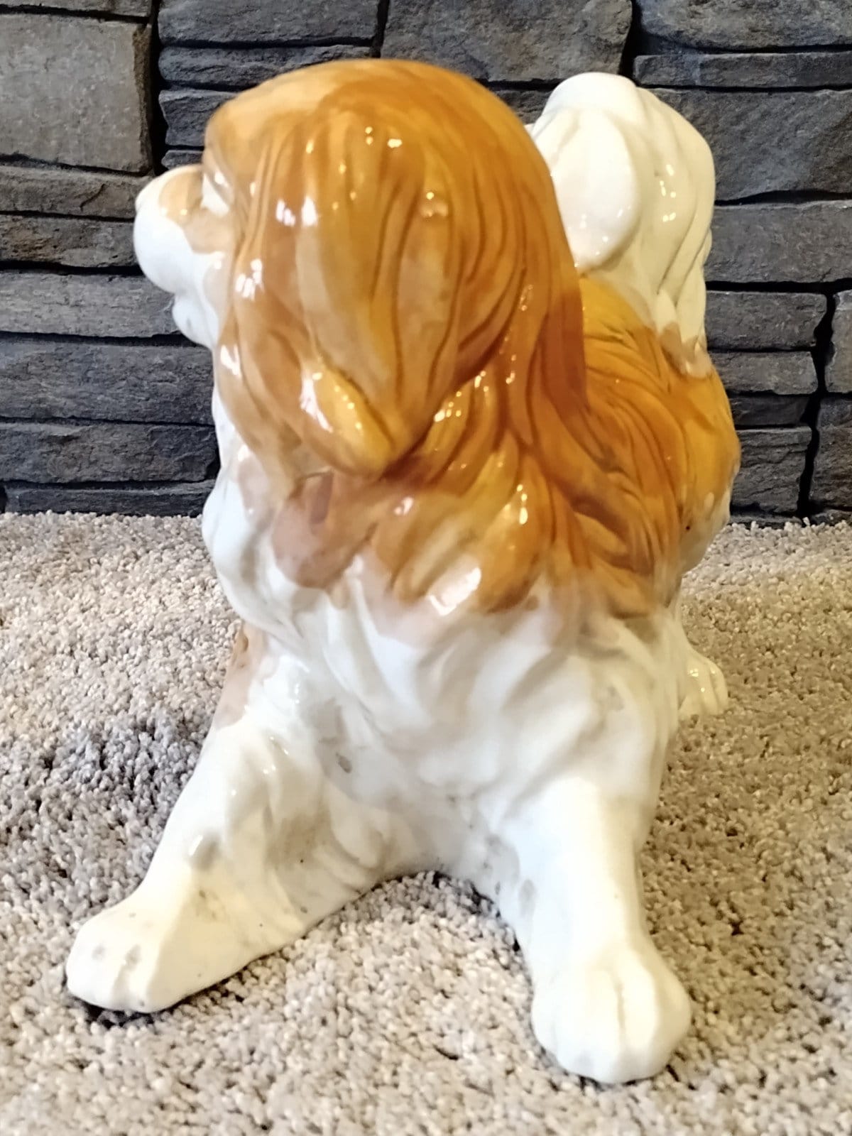 Vintage Ceramic Spaniel Dog / Playful Tibetan Spaniel / King Charles ...