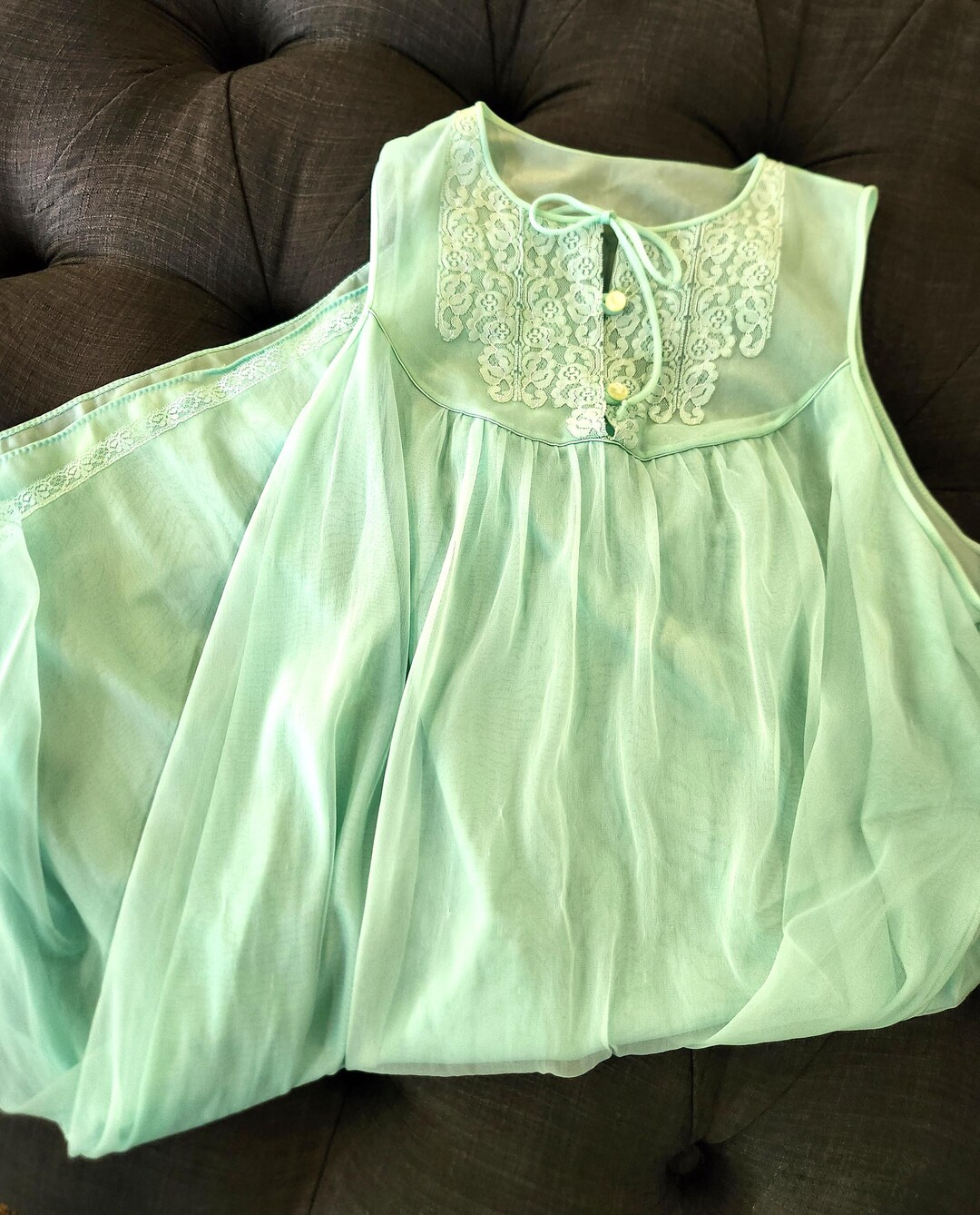Vintage Texsheen Negligee Lingerie Size L Color is Mint Green or ...
