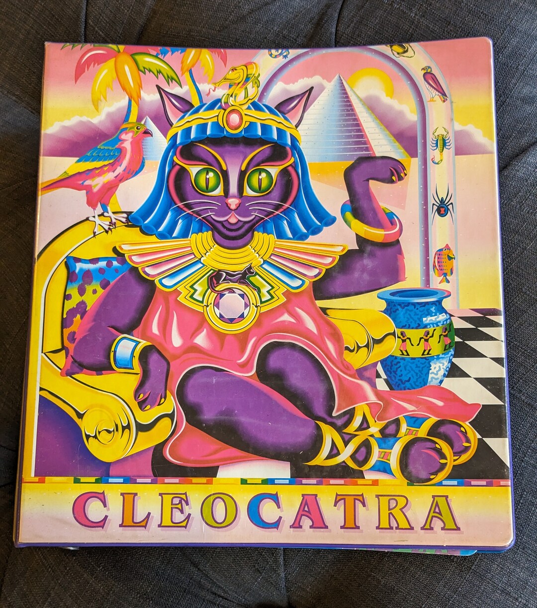 Vintage Lisa Frank Cleocatra 3 Ring Binder Egyptian Cat Includes 5 ...