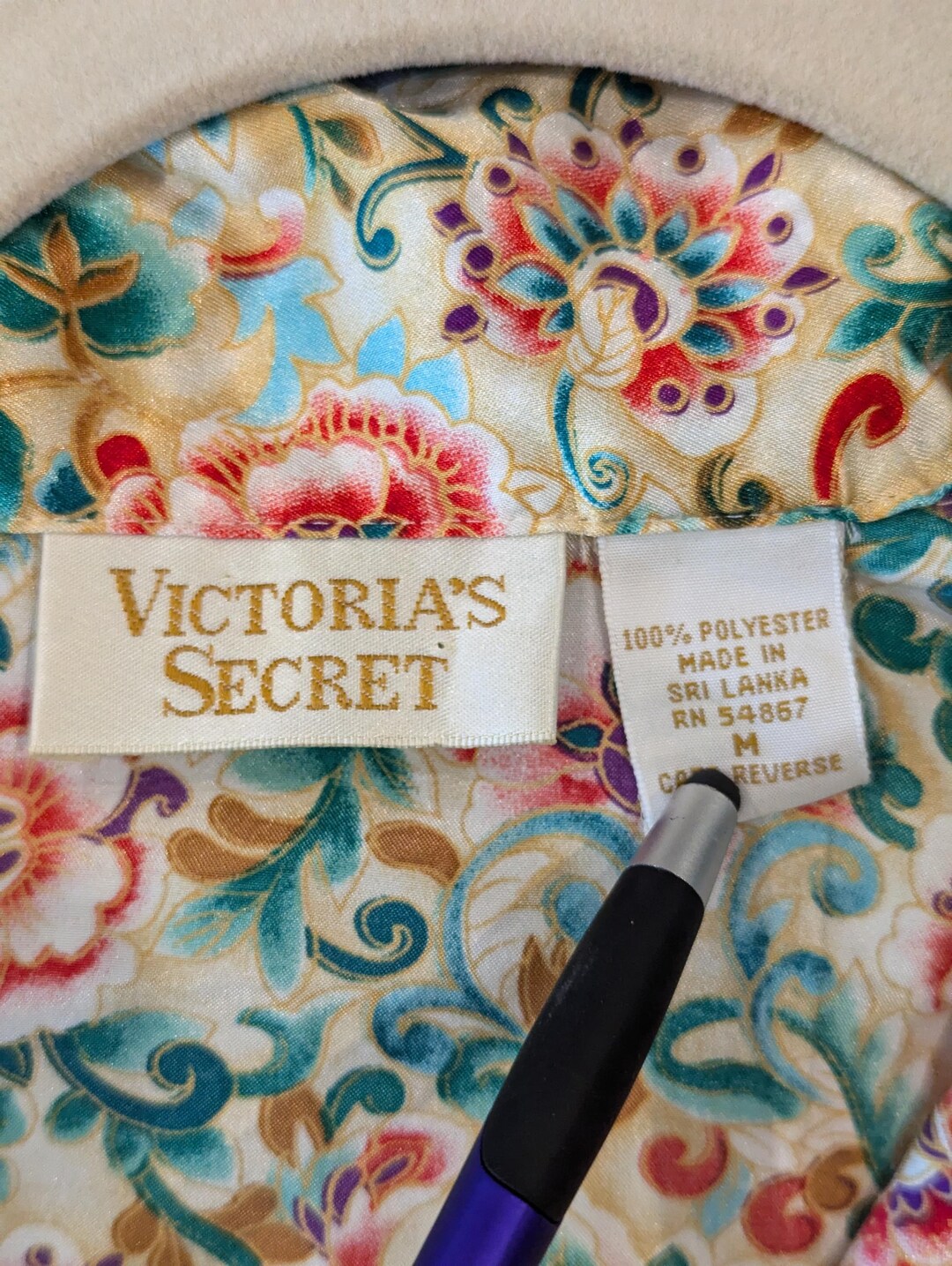 Vintage Victoria's Secret Satin Floral Sleepshirt, Long Sleeves, Button ...