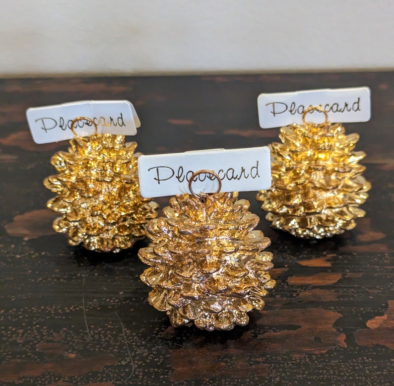 Pewter Pine Cone Place Card Holders in Shiny Gold Color Mix & Match ...