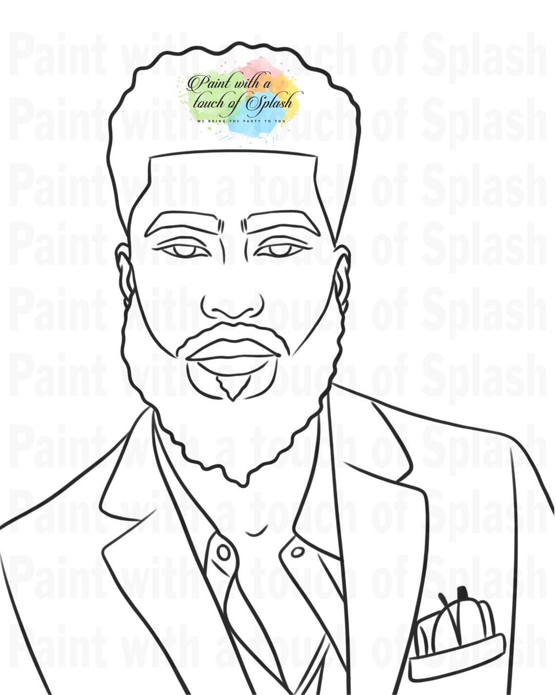 Handsome Guy Pre-drawn Canvas Paint Kit - Etsy