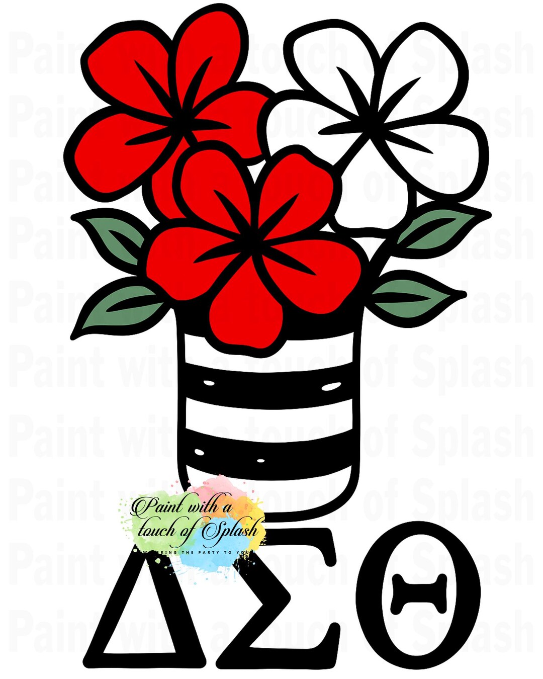 Delta Flowers, Sorority/ Pre Drawn Canvas/ Paint Kits - Etsy
